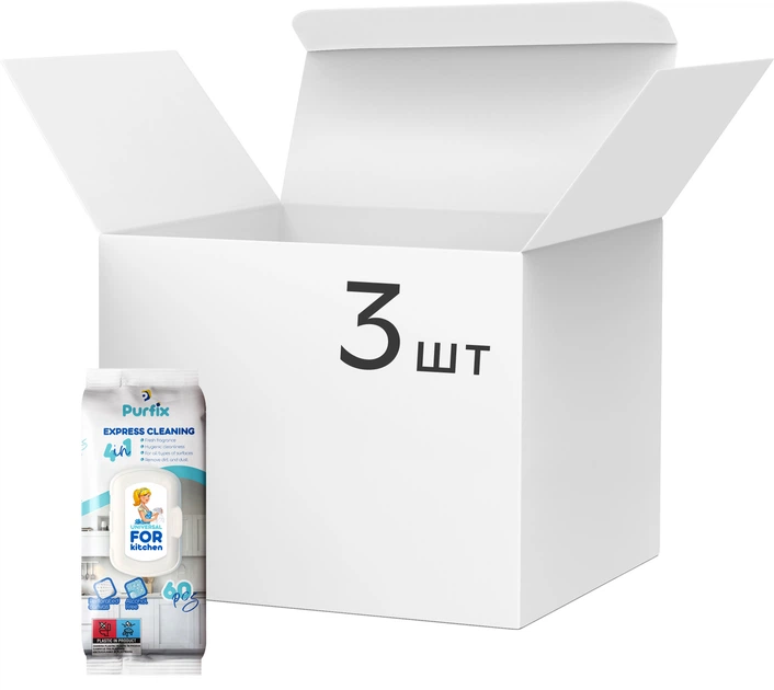 Господарчі вологі серветки Purfix універсальні для прибирання кухонних ...