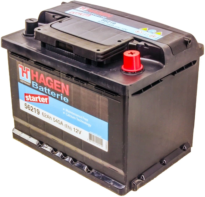 Автомобільний акумулятор Hagen 12 В 62 Агод 540 А R[+] 242 х 175 х 190 ...