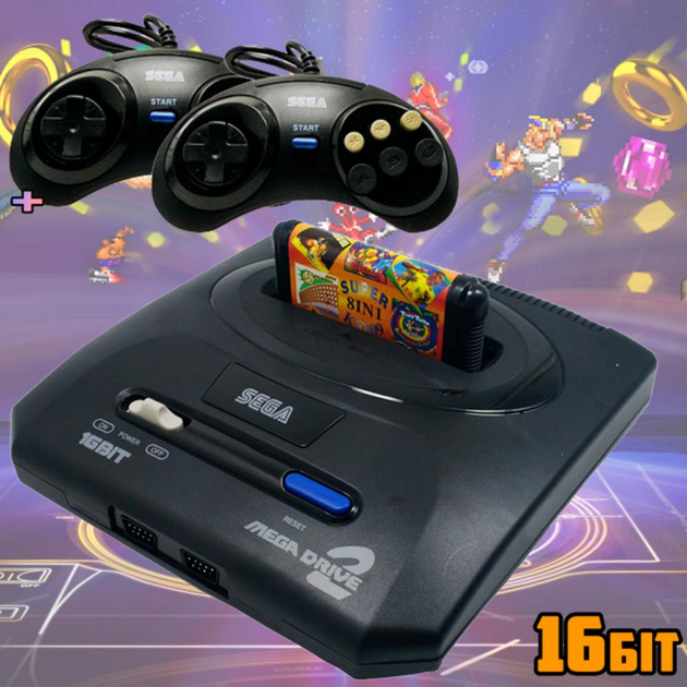 Игровая приставка 16 битная Sega mega drive 2 консоль со встроенными ...