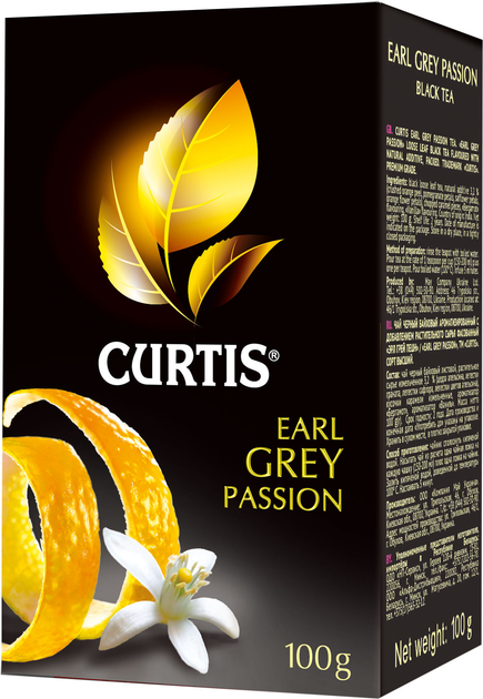 Чай Curtis черный байховый листовой Earl Grey Passion с бергамотом 100 ...