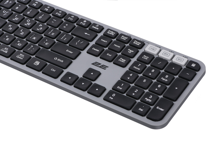 Набор клавиатура мышка беспроводные 2E MK440 WL/BT EN/UKR серо-черный ...