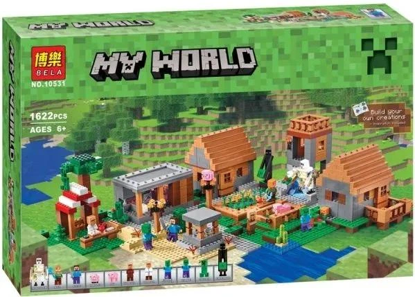 Конструктор для мальчиков и девочек My World Майнкрафт 10531 "Деревня ...