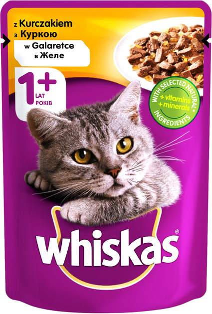 Влажный корм для котов Whiskas с курицей в желе 100 г (4770608239671 ...