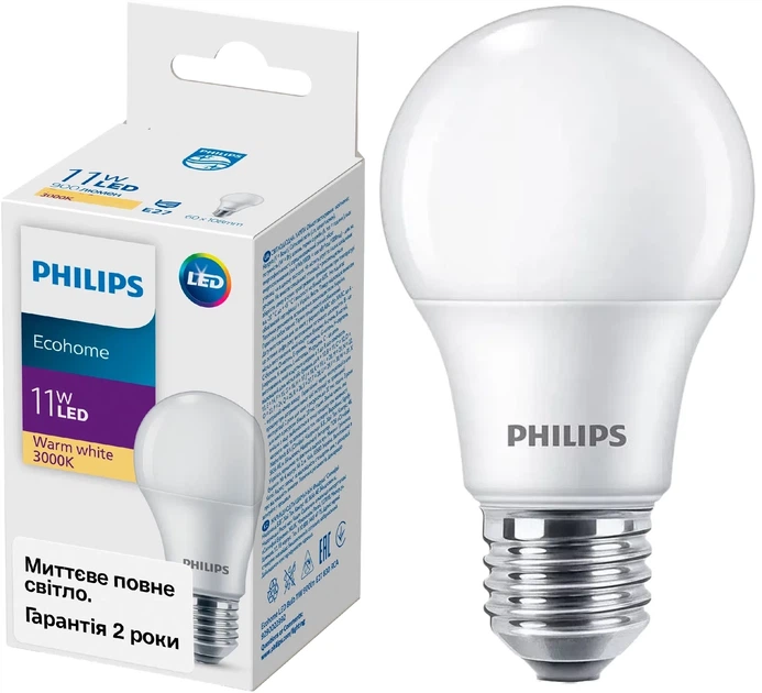 Светодиодная лампа Philips Ecohome LED Bulb 11W E27 3000К (929002299217 ...