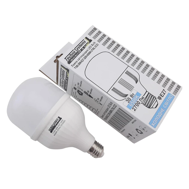 Лампа світлодіодна LED Bulb-T100-30W-E27-220V-6500K-3150L GOLDEN TNSy ...