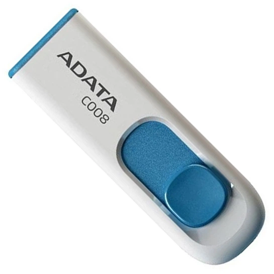 Флеш память USB ADATA C008 32GB USB 2.0 White/Blue (AC008-32G-RWE) – фото, отзывы ...
