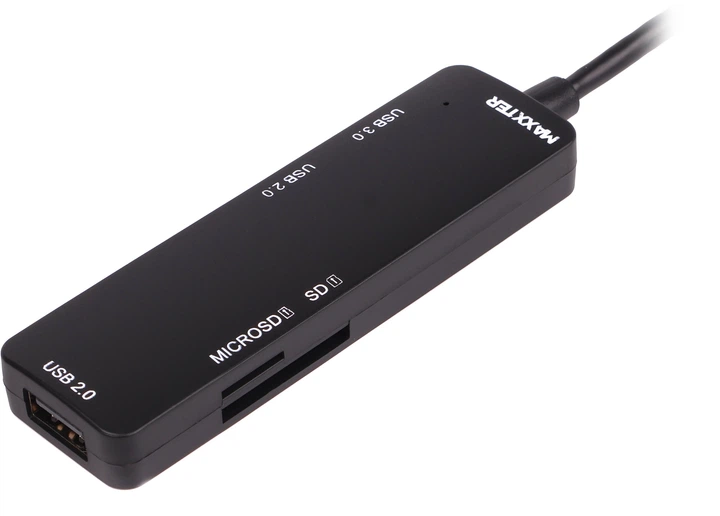USB-хаб Maxxter USB-C - 2xUSB-A 2.0 1xUSB-A 3.0 SD MicroSD (HU3C-3PTF-01) – фото, відгуки ...