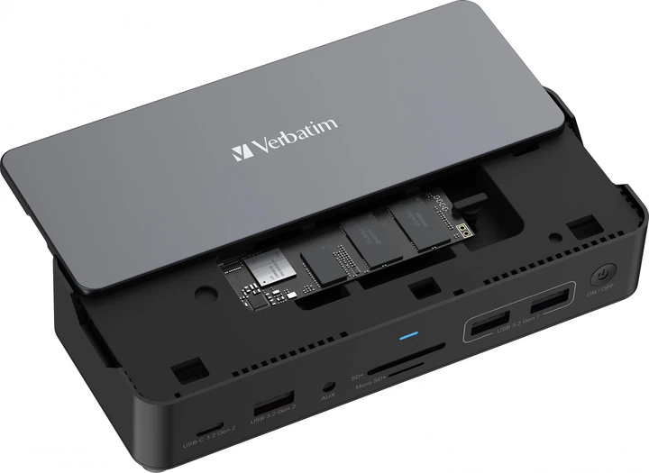 Док-станція Verbatim Pro USB Type-C 32174 CDS-15SSD з HDMI/RJ-45/SSD ...
