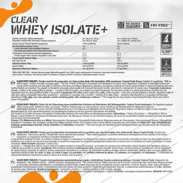 Протеїн Olimp Clear Whey Isolate+ 350 г, тропічні фрукти – фото ...