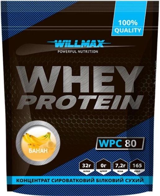 Сиворотковий концентрат Willmax Whey Protein 80 920 гр банан – фото ...