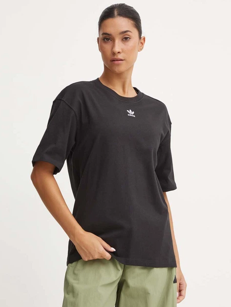 Футболка хлопковая оверсайз длинная женская Adidas Originals Ess Boyfr Tee IY7321 XS Black ...