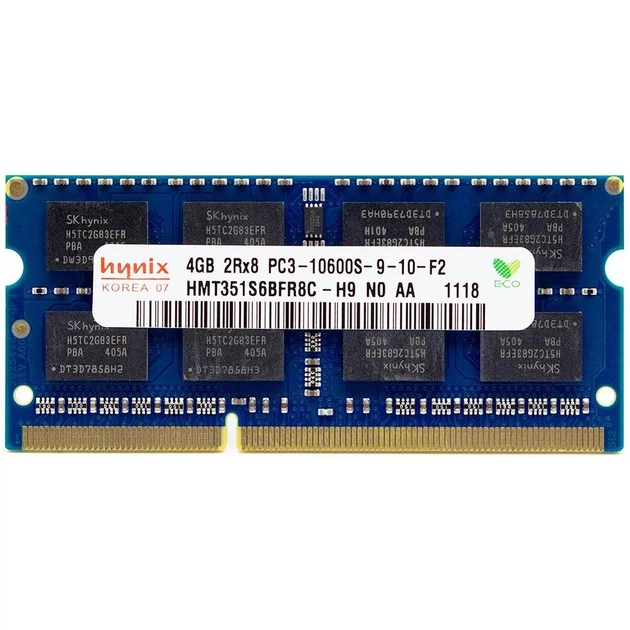 Hynix DDR3 SODIMM Memory 4GB 1333MHz CL9 1.5V Non-ECC PC3-10600 16-Chip Upgrade Pro ...