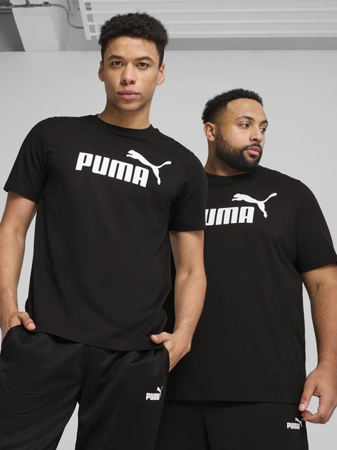 Футболка хлопковая длинная мужская Puma Ess No. 1 Logo Tee 68253201 2XL Black с принтом ...