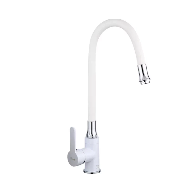 Змішувач для кухні Frap F4041 з гнучким виливом, білий/хром – фото, отзывы, характеристики в ...