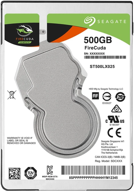 Жесткий диск Seagate FireCuda SSHD 500GB 5400rpm 128MB ST500LX025 2.5 ...