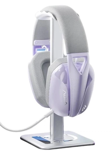 Геймерська бездротова (Bluetooth + 2,4G) гарнітура AULA S8 White-violet ...