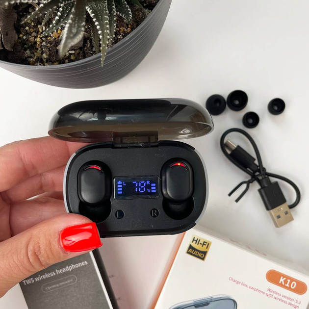 Беспроводные наушники Earbuds К10 Черный купить в интернет-магазине ...