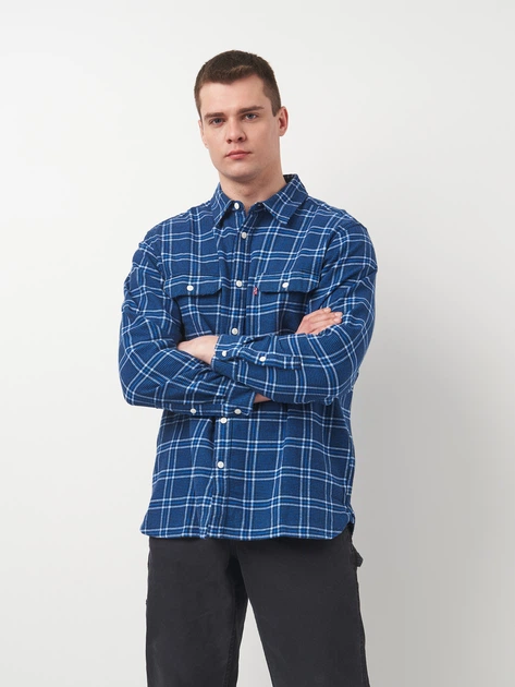 Сорочка бавовняна тепла чоловіча Levi's 19573-0239 S Синя ...