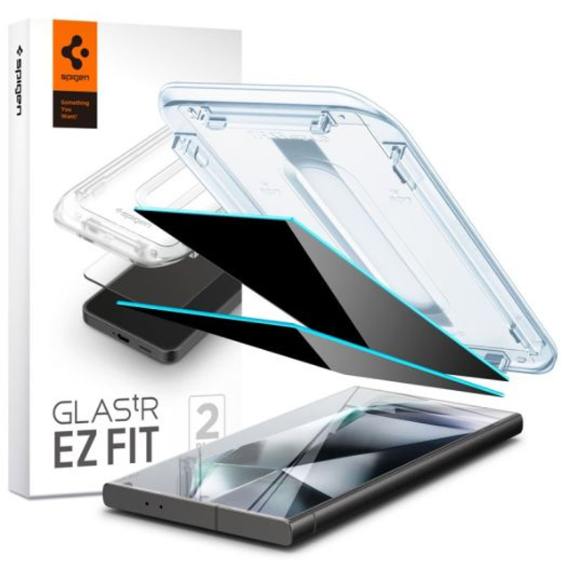 Защитное стекло антишпион Spigen Glass tR EZ Fit Privacy 2 шт. для ...