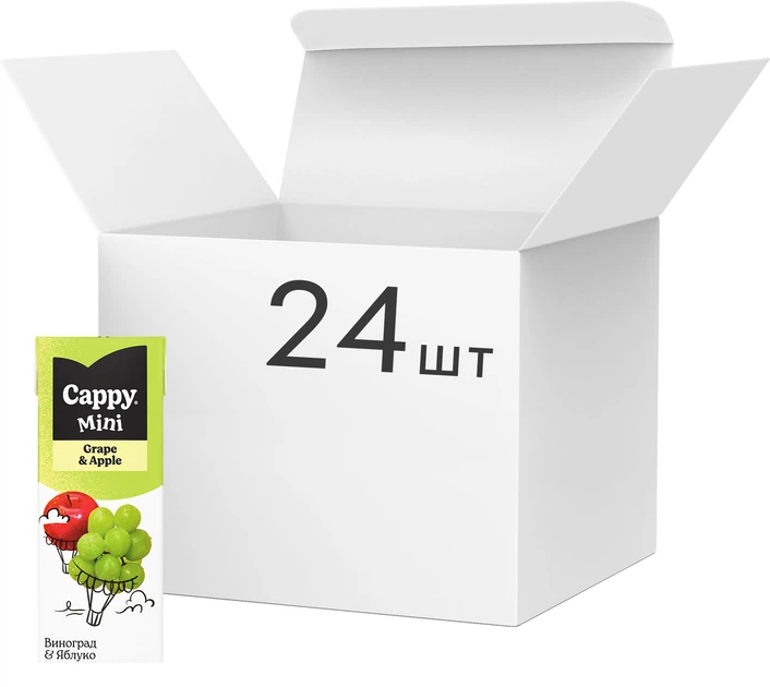 Упаковка нектара Cappy Mini Виноград-яблоко 0.2 л х 24 шт ...