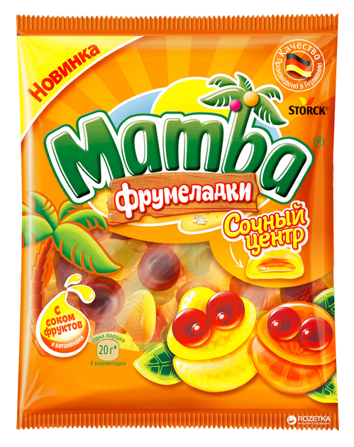 Жевательные конфеты Mamba Сочный Центр 70 г (4014400922929) – купить в ...