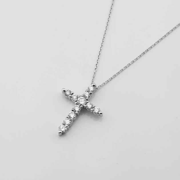 Золотой крестик с бриллиантами (с золотой цепочкой) 3401069dia Диамант ...