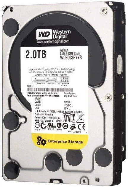 Накопичувач HDD SATA 2.0TB WD RE 7200rpm 128MB (WD2004FBYZ) – фото ...