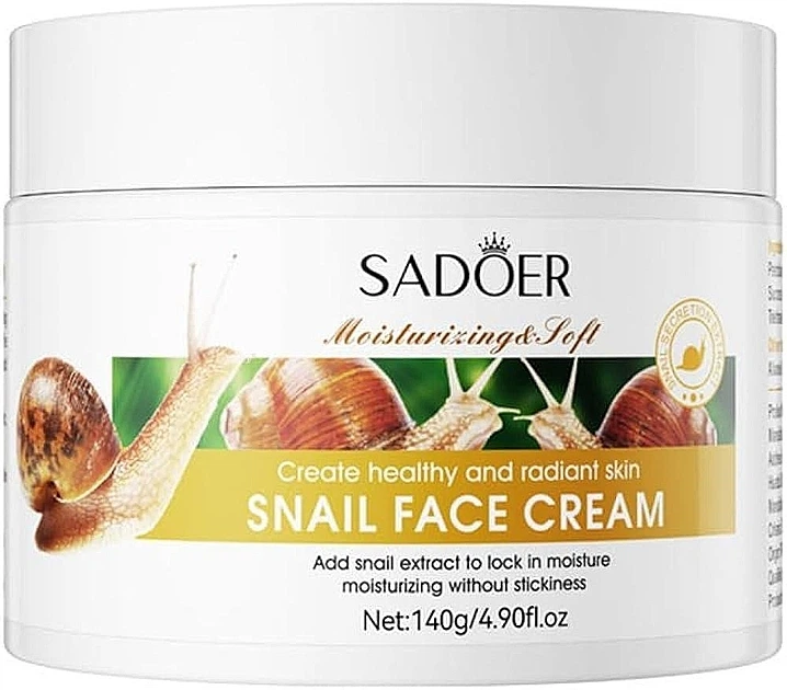 Крем для лица и шеи с муцином улитки - Sadoer Snail Face Cream 140g ...