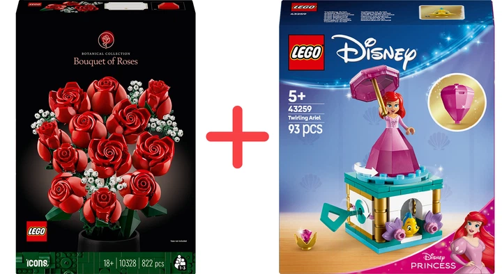 Набір конструкторів LEGO Botanicals Букет троянд 822 деталей + Disney ...