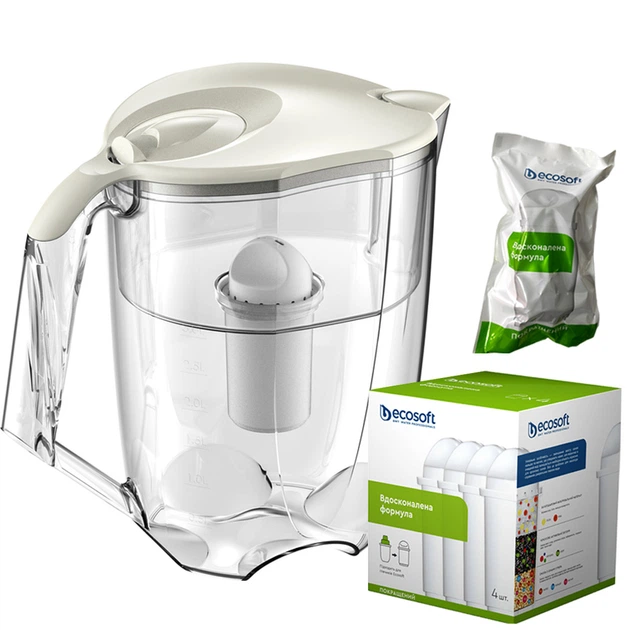 Фільтр-глечик ECOSOFT Maxima — п'ять картриджів Перлинний – фото, відгуки, характеристики в ...