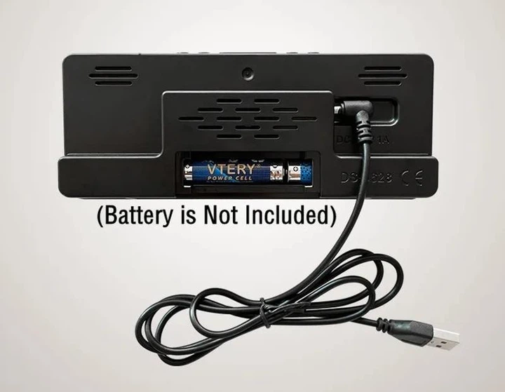 Електронний настільний годинник DS-6628 з будильником чорний, зелені ...