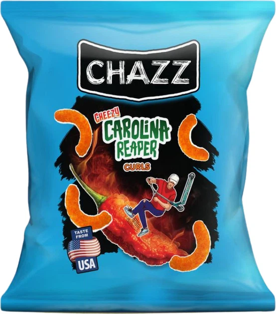Хрустящие кукурузные палочки Chazz с перцем Каролина Рипер 100 г (0.1 ...
