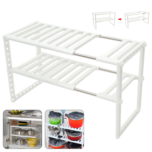 Регульована кухонна полиця 38 70см Kitchen Rack Полиця для зберігання посуду Розсувний