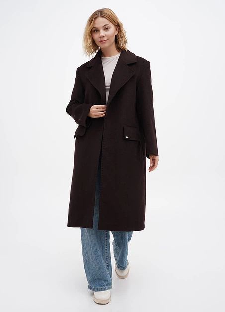 Пальто осеннее длинное женское Sassofono A271-SC-2950 46 Коричневое (9901400993132) – Брендовая ...