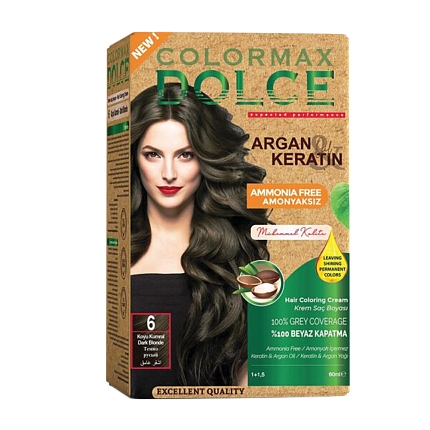 Крем-краска COLORMAX для волос (без аммиака) №6 Темно-русый 60 мл – купить онлайн на ROZETKA