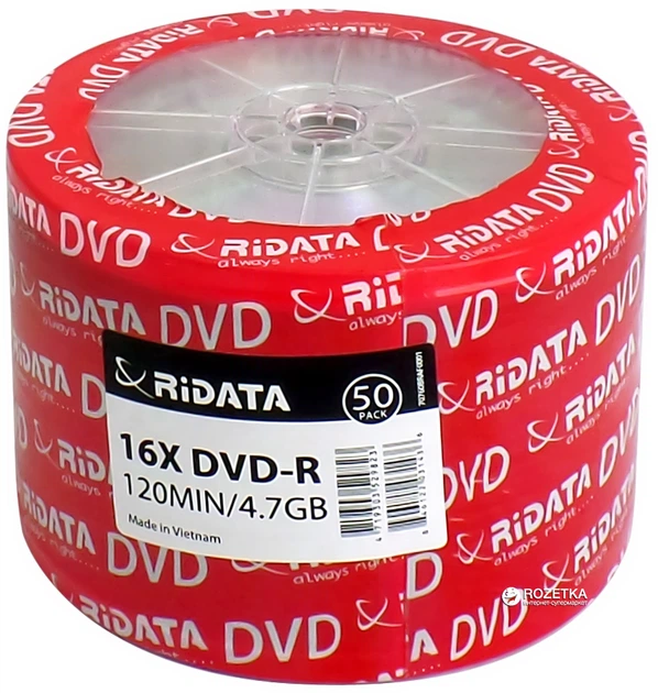 RIDATA DVD-R 4.7 GB 16x Bulk 50 шт (907WEDRRDA086)(4719303529823 ...