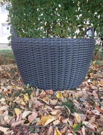 Плетена корзина кошик з ручками корзина кв кольорі графіт зі штучного