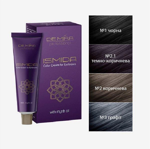 Крем-фарба для брів DeMira Professional "Ismida" Темно-коричнева 2.1 ...