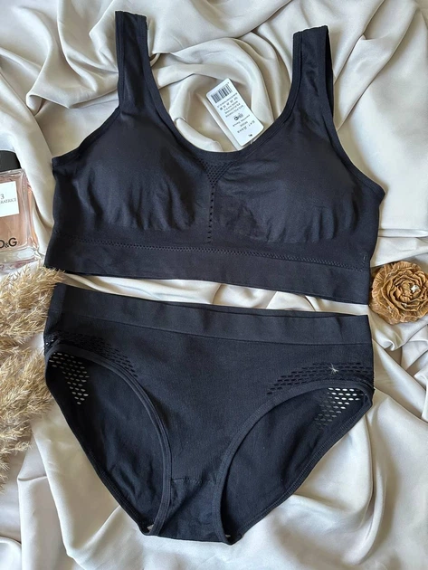 Комплект топ з поролоновими чашками з трусами сліпи 6819 Beisdanna чорний 2XL від продавця: Ava ...