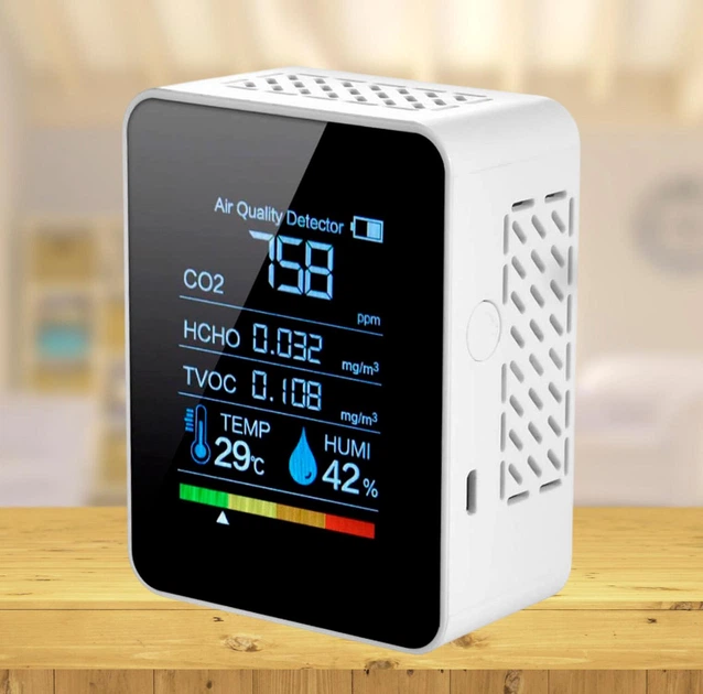 Цифровий детектор якості повітря 5в1 Analyzer акумуляторний монітор - датчик температури ...