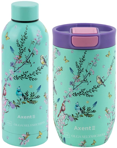Набір Axent Olga Selyshcheva Spring4 Термос 500 мл + Термокружка 350 мл (SET_8721-6-A/OS ...