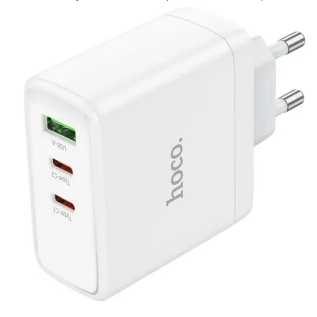 Зарядний пристрій HOCO N30 PD65W швидка зарядка 2Type-C/1USB Білий ...
