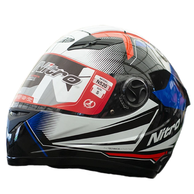 Мотошолом інтеграл Nitro N520 Fortis BLACK/GUN/GREEN (білий, чорний ...