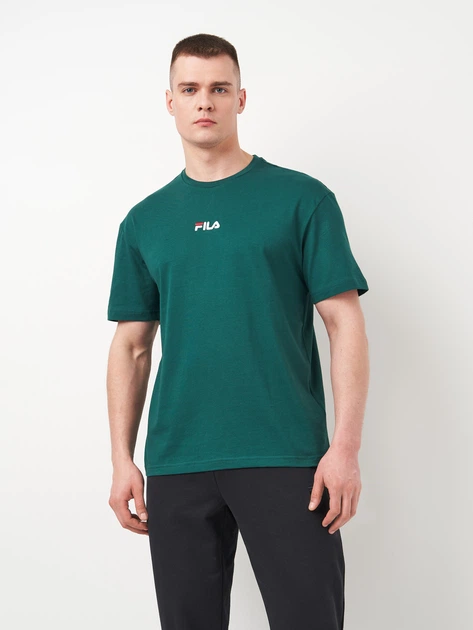 Футболка бавовняна довга чоловіча FILA 134462-74 44-46 Темно-зелена (0990056588419_2999002617553 ...