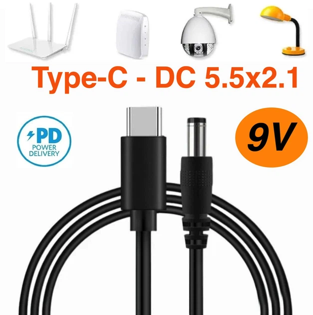 Кабель з тригером для роутера Type C Pd на Dc 5 5×2 1 9v для живлення Wi Fi роутера та іншої