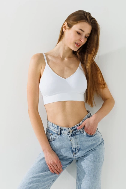 Топ женский Ouno 3569-3 S/M Белый – Брендовая одежда | ROZETKA