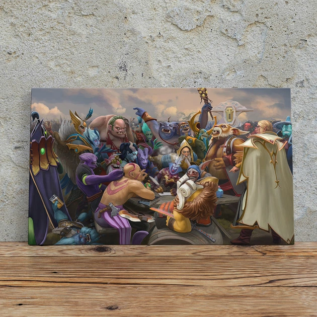 Картина на полотні "Герої Дота 2 пишуть листа…, Dota 2" 25x42 см ...