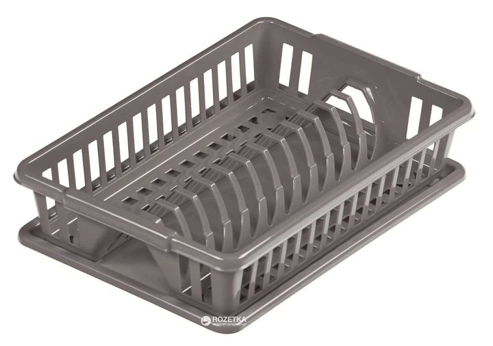 Сушилка для посуды Heidrun Kitchen-mix с поддоном Серая (2201_серый ...