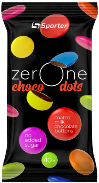 Драже без доданого цукру Sporter Zero One Choco Dots 40 г Молочний ...