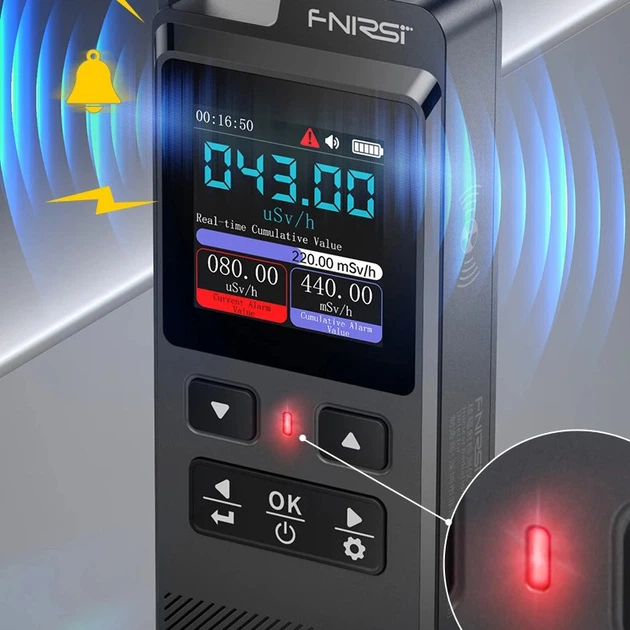 Детектор радіоактивного випромінювання Fnirsi GC-02 лічильник Гейгера-Мюллера для γ-,β-,x ...